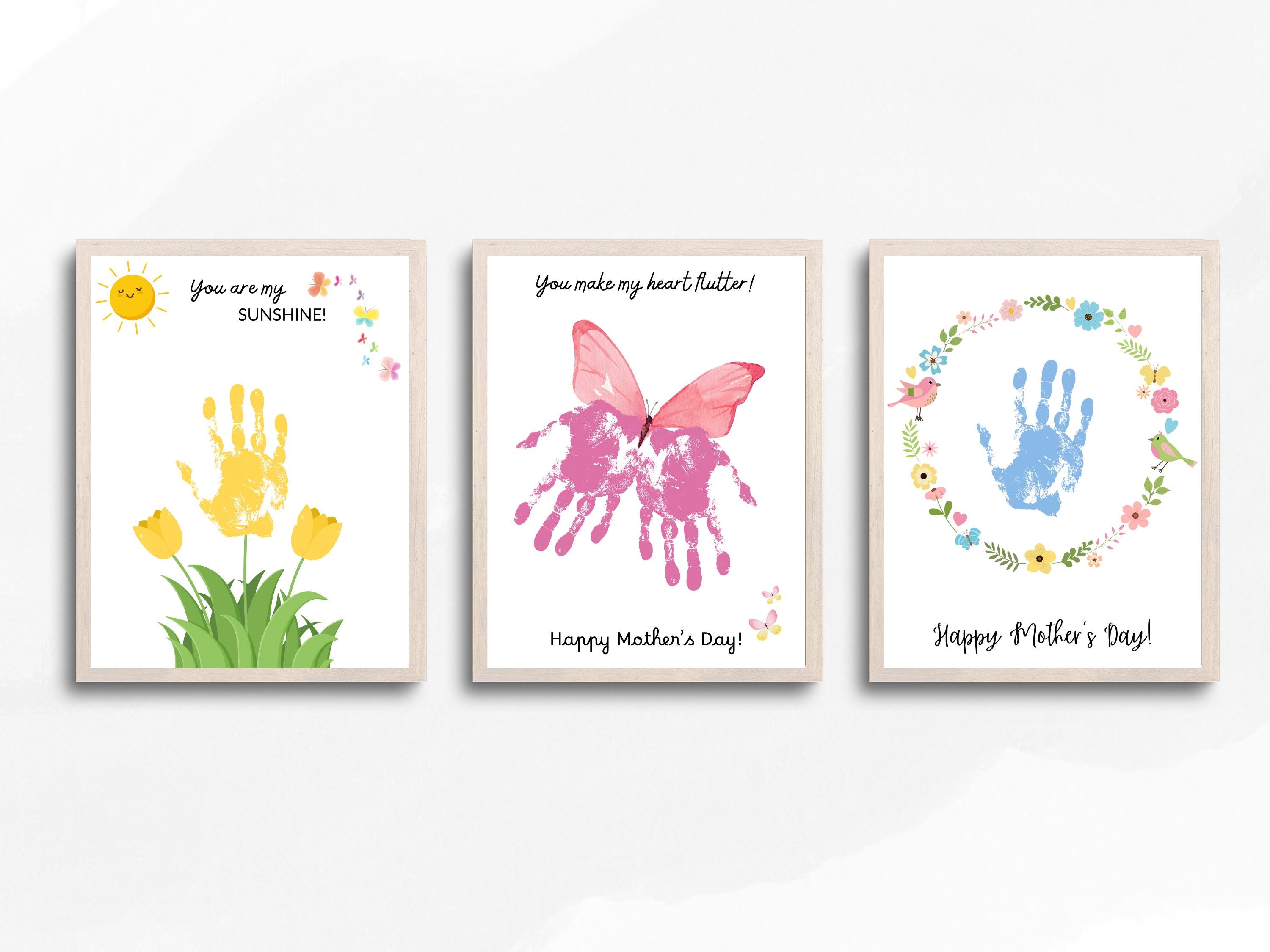 Mother's Day Handprint Art Bundle, DIY Memory Keepsake Gift for Mom ...