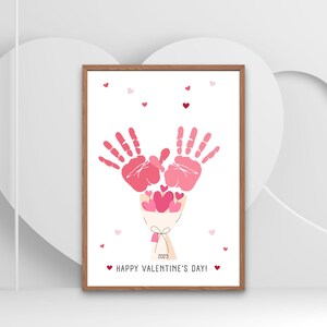 Valentine Handprint Art for Kids Toddlers, Valentines Heart Art ...
