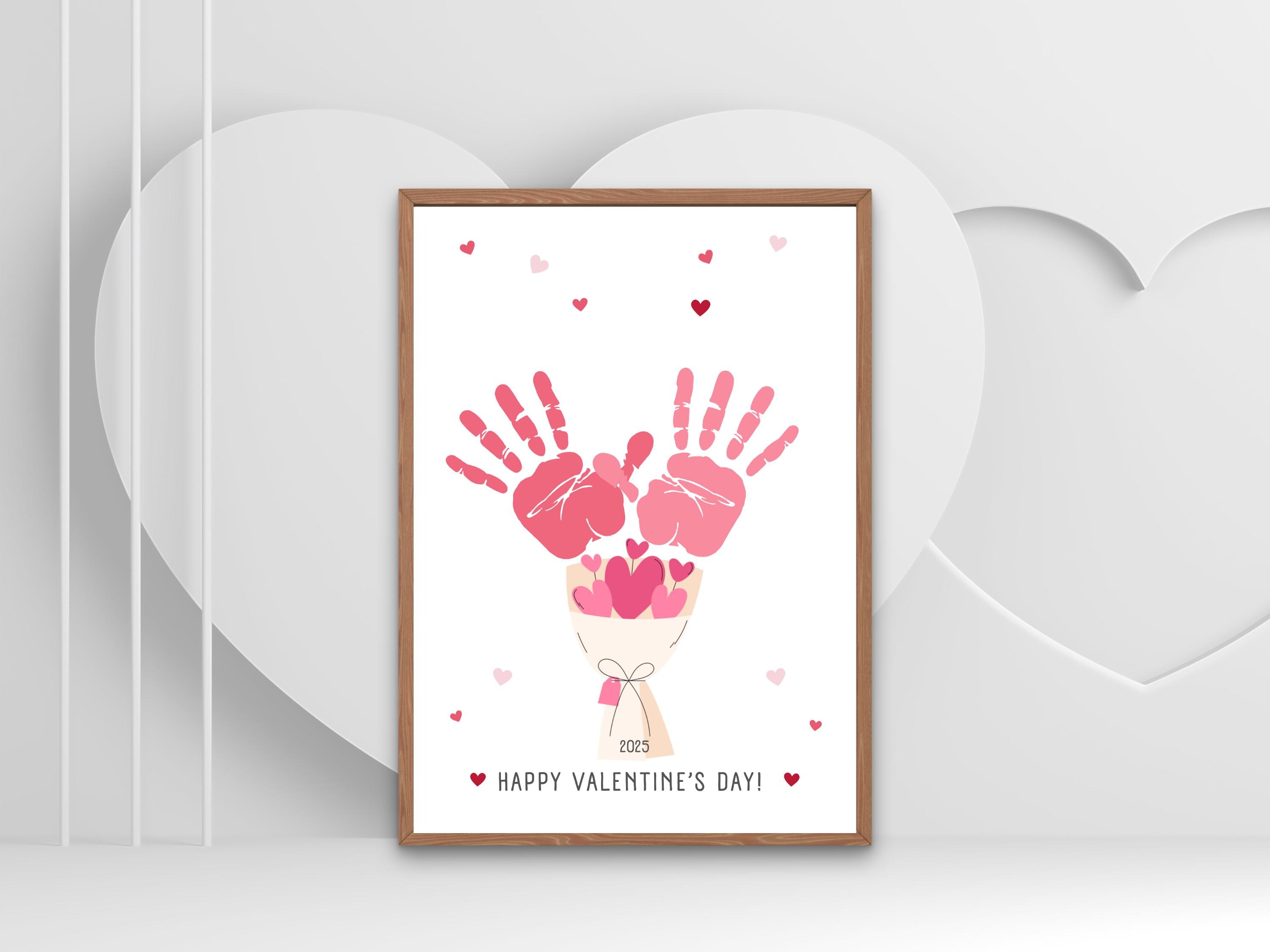 Valentine Handprint Art for Kids Toddlers, Valentines Heart Art ...