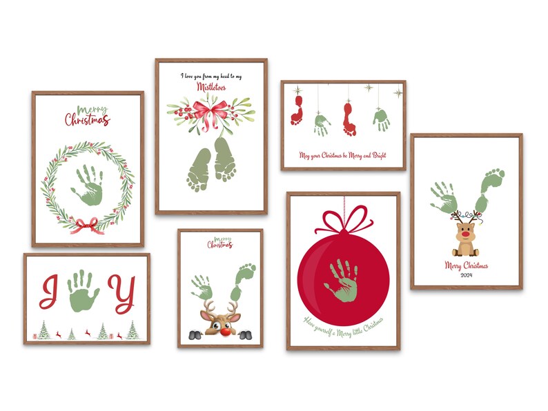 Christmas Handprint Art Bundle, Printable Handprint Christmas Bundle ...