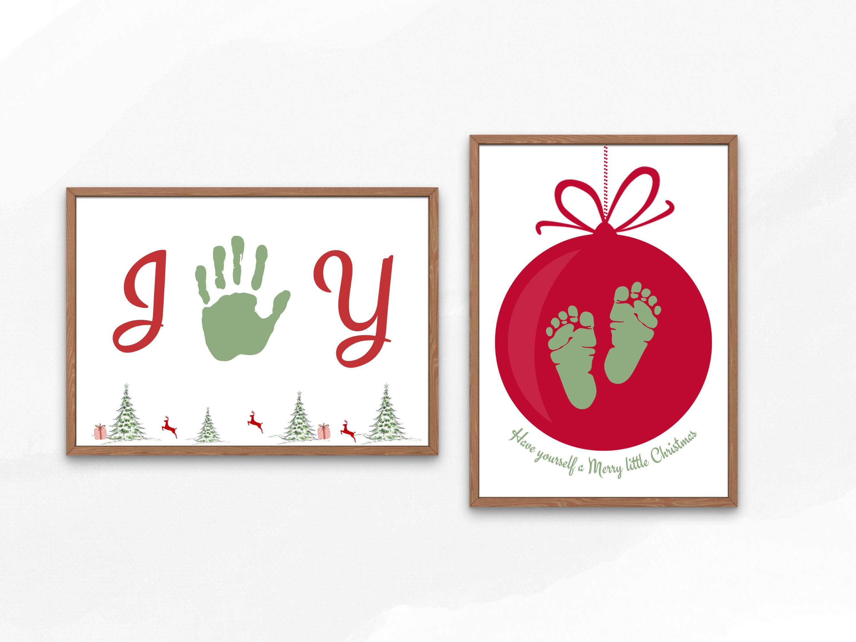 Christmas Handprint Craft Bundle 2025, Printable Christmas Footprint ...