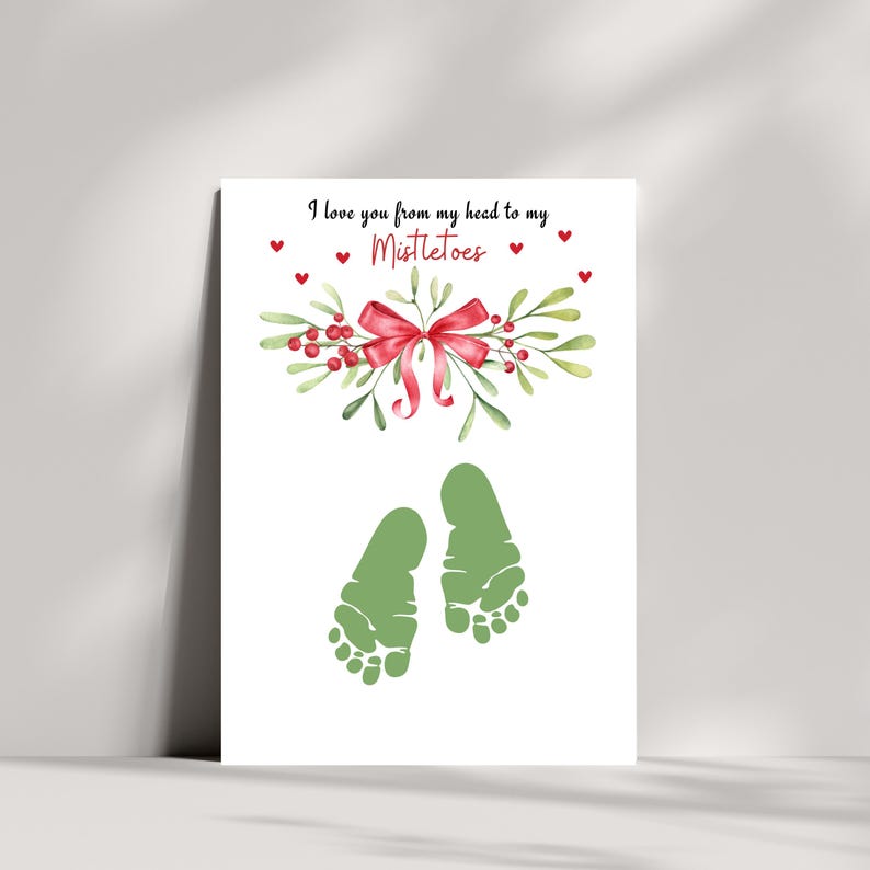 Christmas Mistletoe Footprint, Baby Footprint Mistletoe, Mistletoes Footprint, Christmas 2024 ...