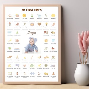 Personalized My First Times Baby Poster, Baby Dates Poster, Baby Birth ...