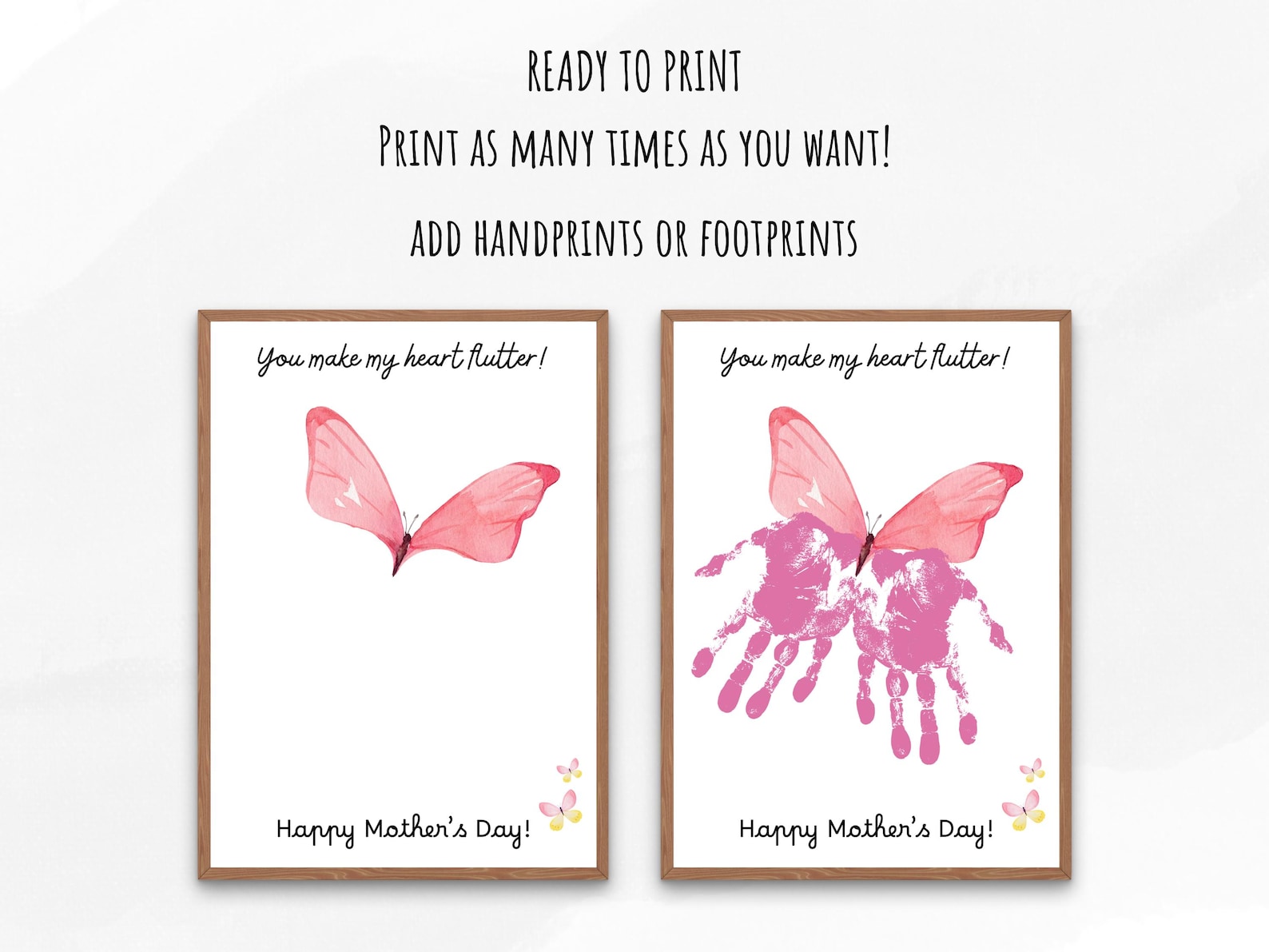 Mother's Day Handprint Art Bundle, DIY Memory Keepsake Gift for Mom ...