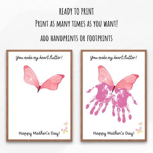 Mother's Day Handprint Art Bundle, DIY Memory Keepsake Gift for Mom ...