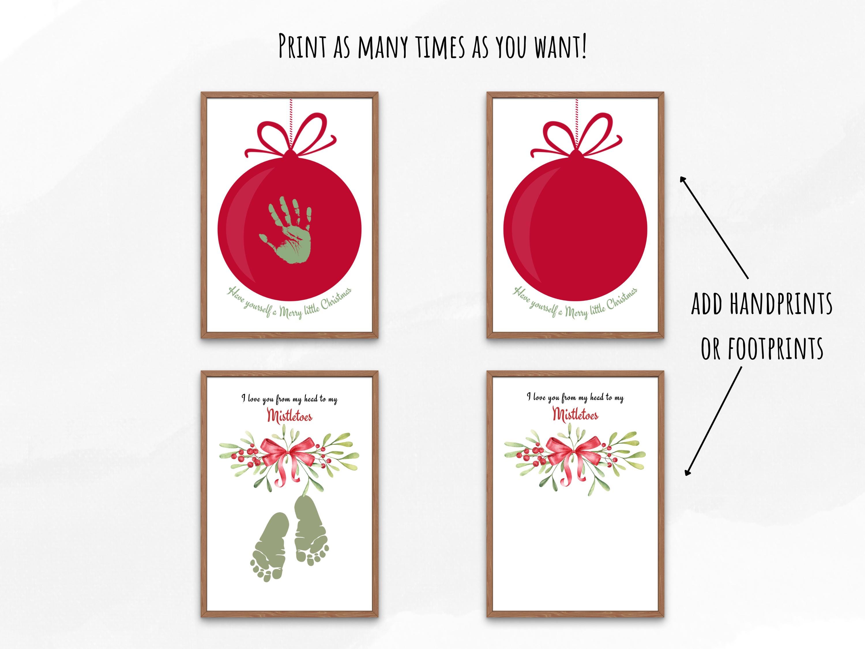 Christmas Handprint Craft Bundle 2024, Printable Christmas Footprint ...