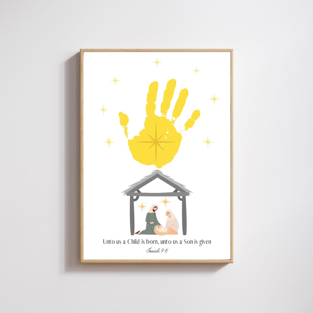 Christmas Nativity Handprint Craft, Holly Night, Christian Bible Quote ...