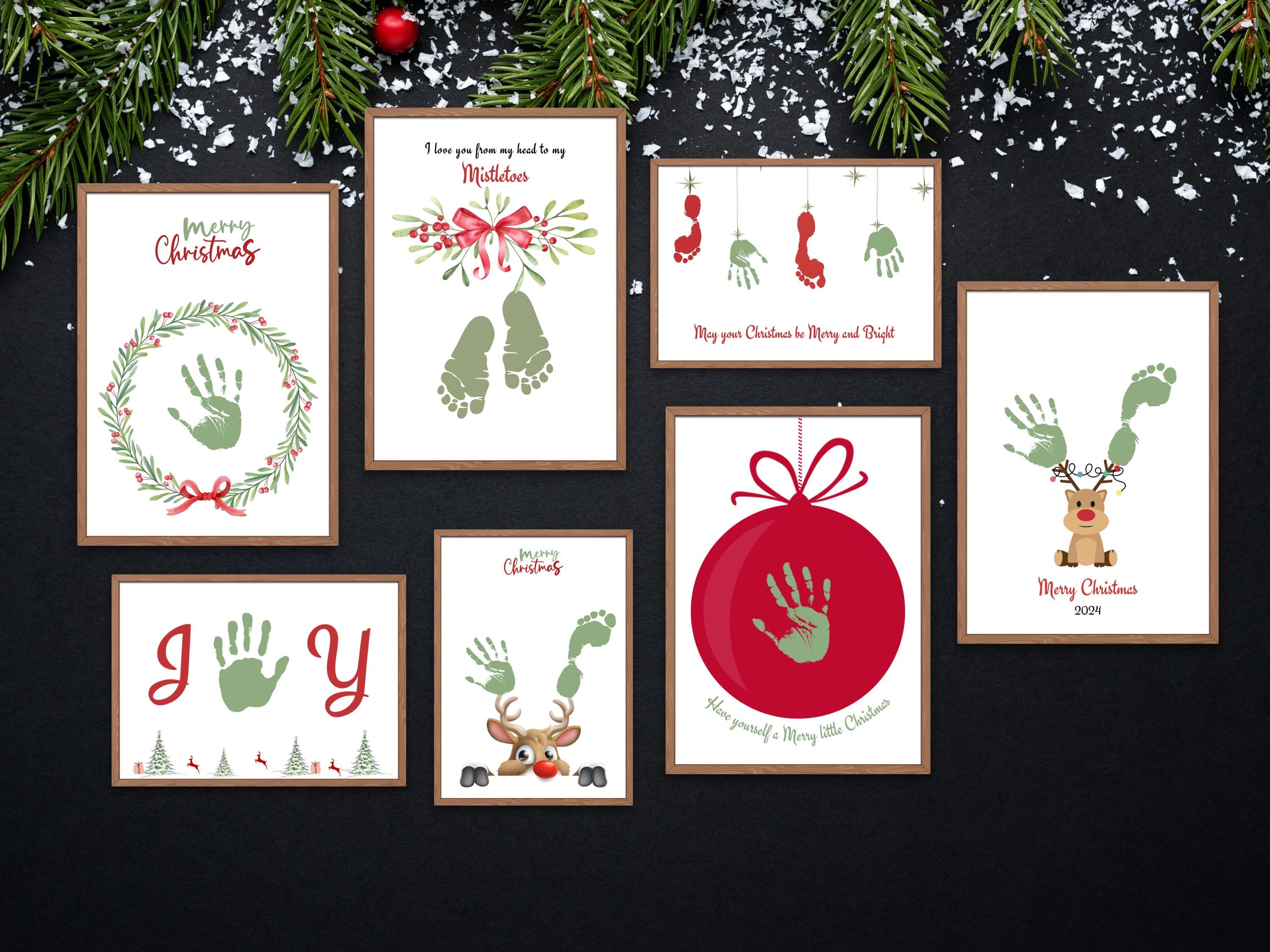 Christmas Handprint Craft Bundle 2025, Printable Christmas Footprint ...
