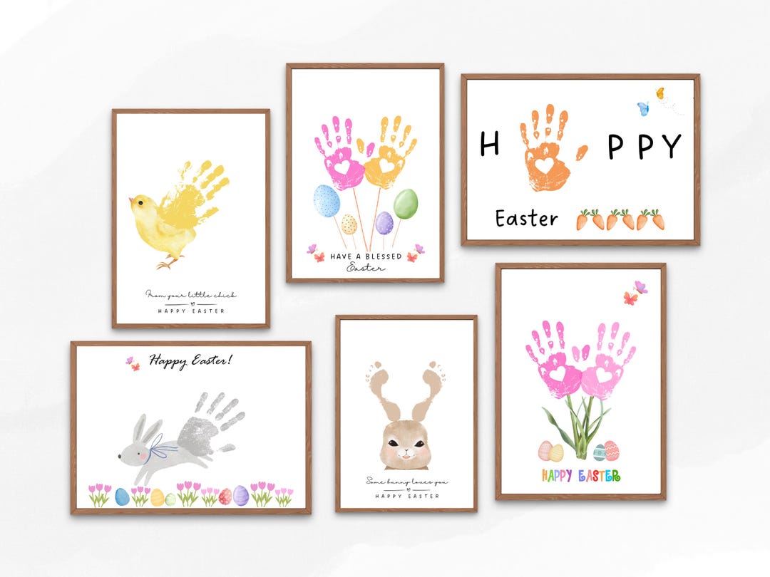 Easter Handprint Art Bundle, Easter Craft Bundle, Preschool Craft Fot ...