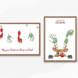 Christmas Handprint Craft Bundle 2025, Printable Christmas Footprint ...