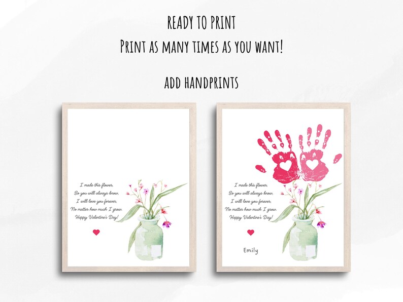 Valentines Day Handprint Craft Kids Toddlers, Flower Poem Handprint ...