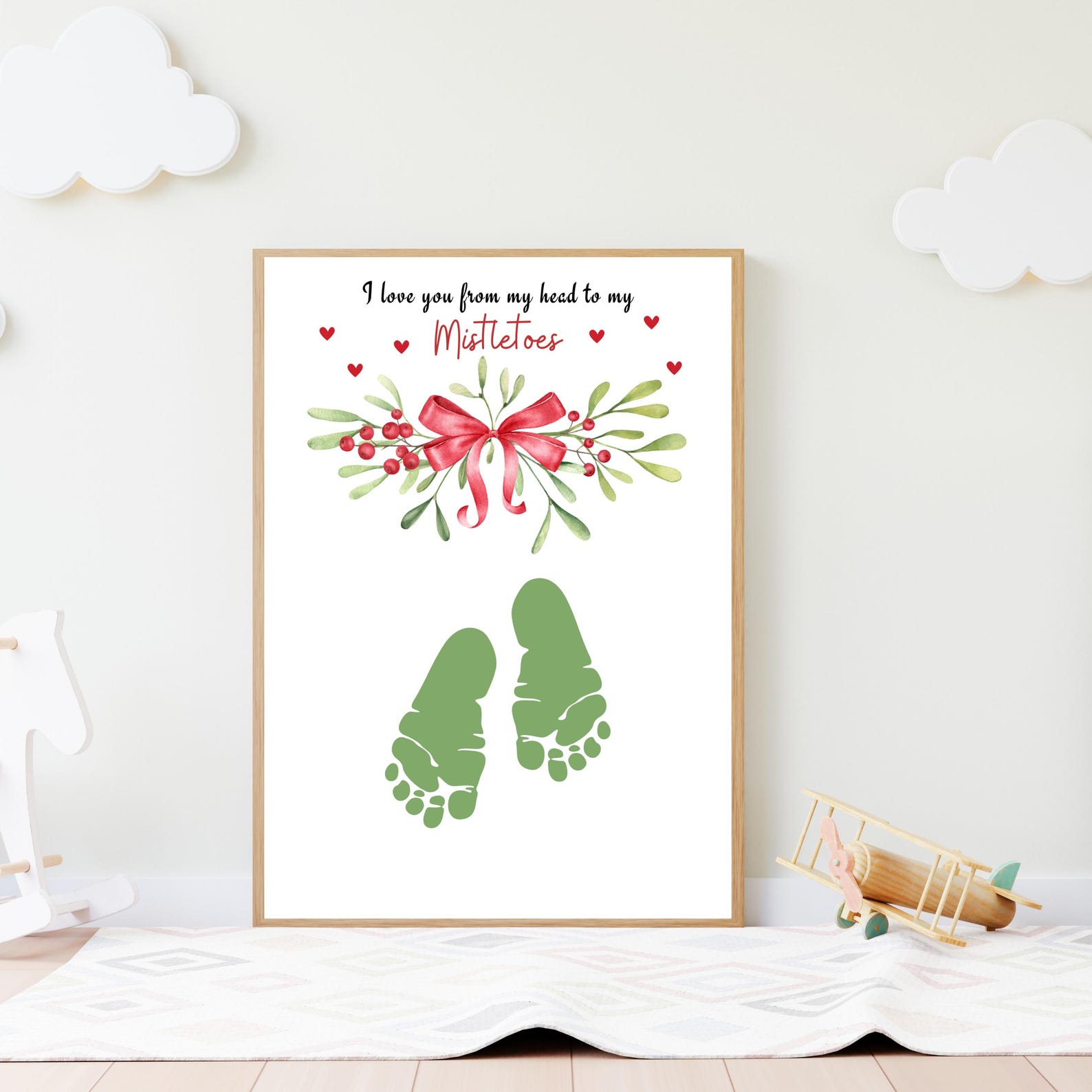 Christmas Mistletoe Footprint, Baby Footprint Mistletoe, Mistletoes ...