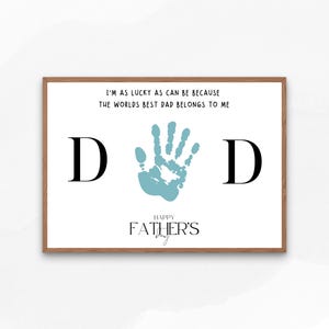 Father's Day Handprint Craft, DIY Printable Gift for Dad, Daddy ...