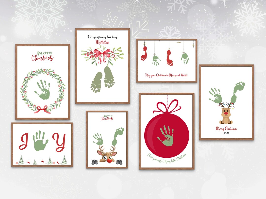 Christmas Handprint Art Bundle, Printable Handprint Christmas Bundle ...