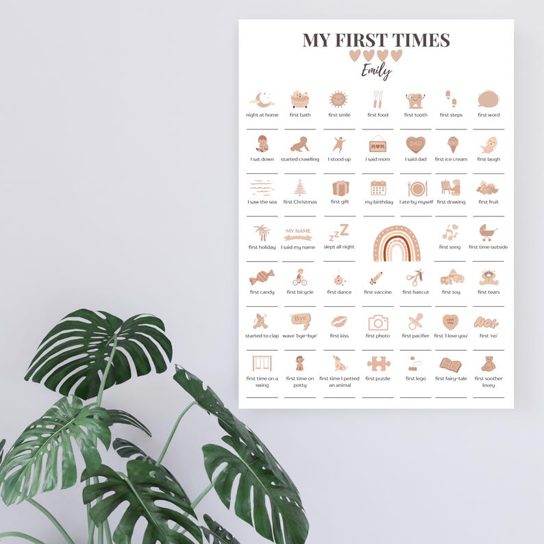 My First Times, Gift for A New Born Baby, Editable Baby First Times ...