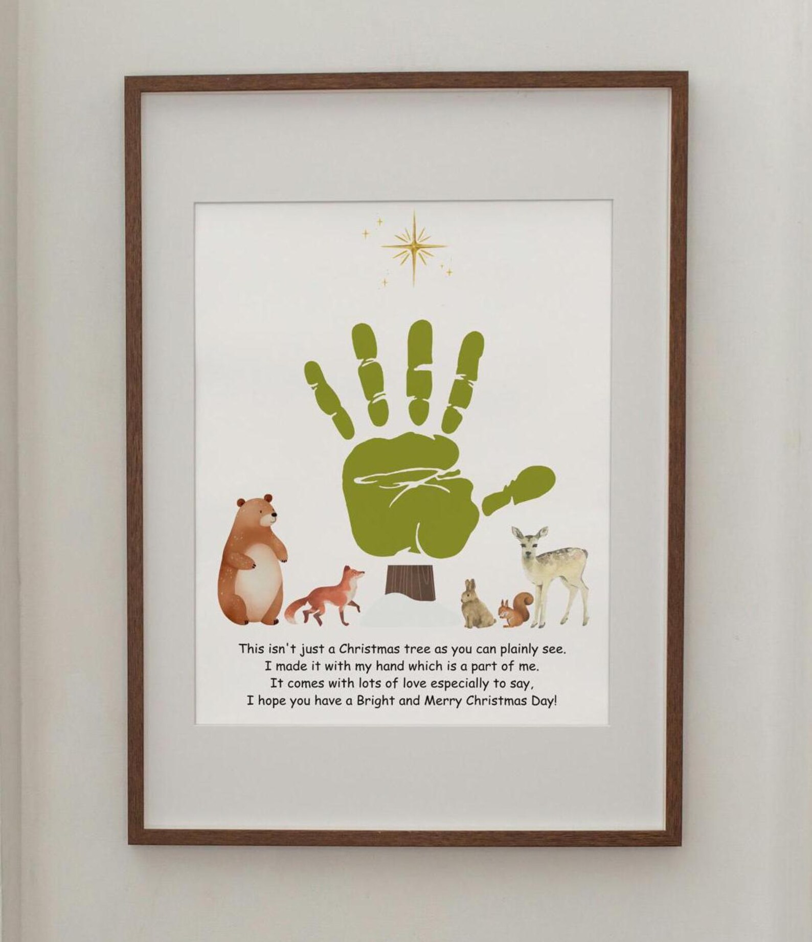 Christmas Handprint Printable, Christmas Tree Handprint Art, Baby ...