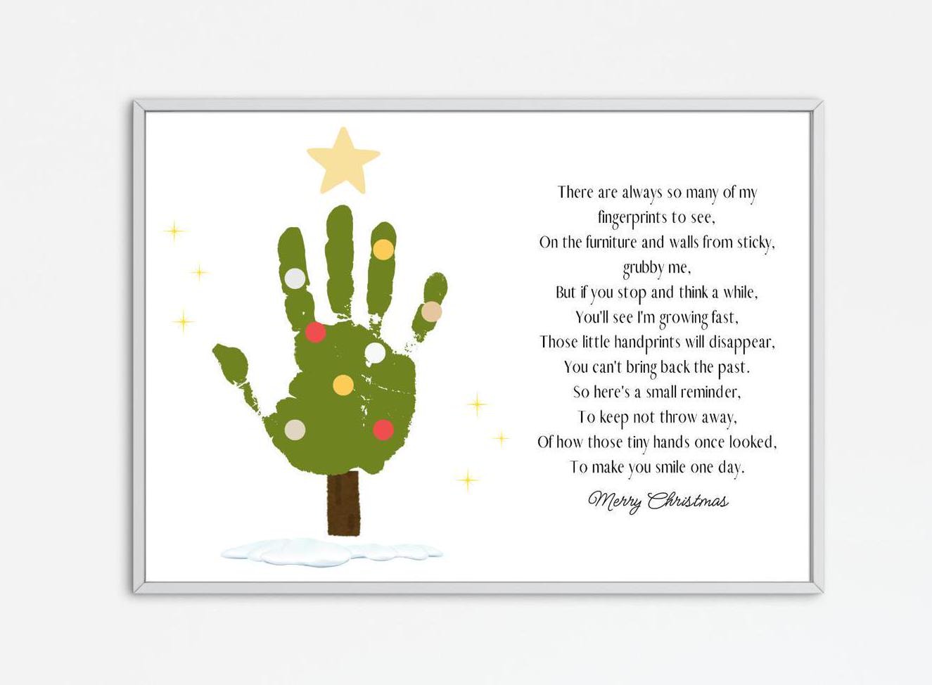Christmas Tree Handprint Craft, Poem, Christmas Tree Handprint Craft ...
