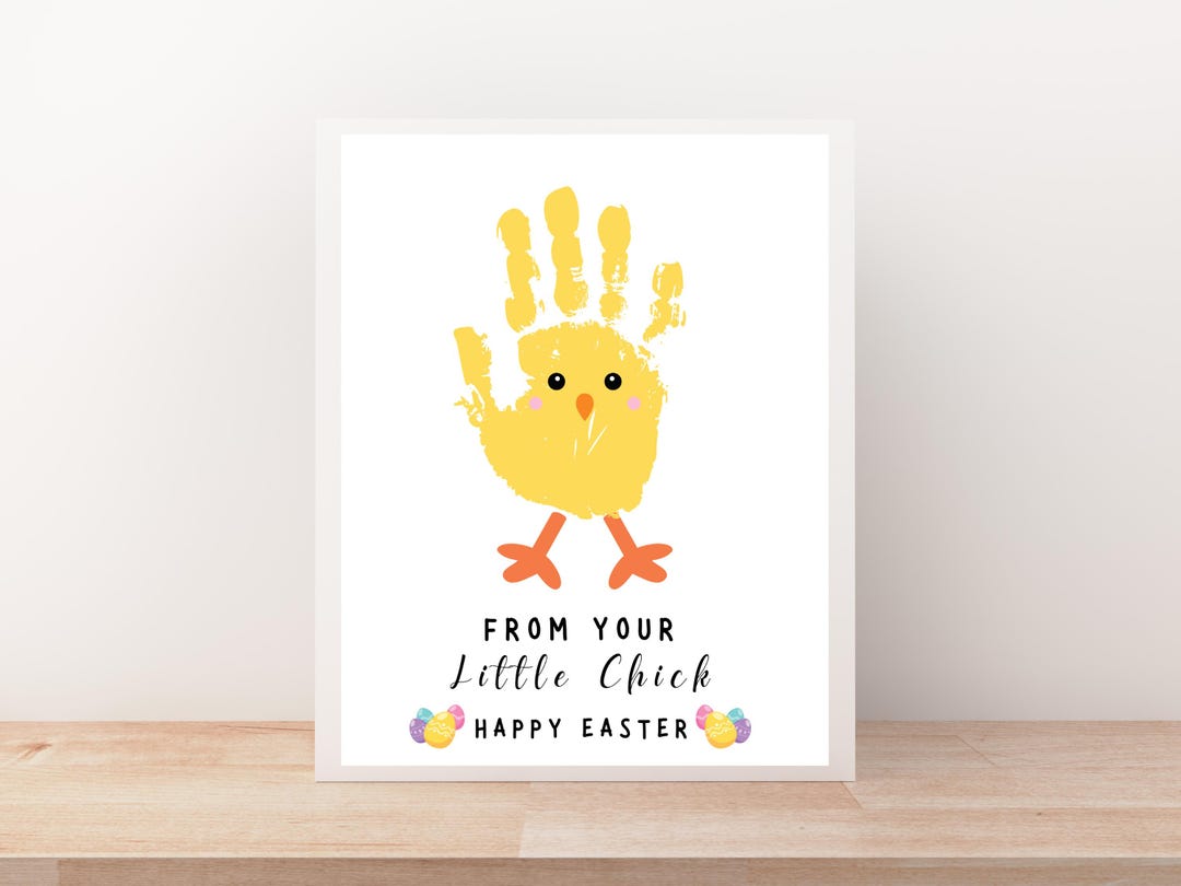 Easter Chicken Handprint Art, Happy Easter Handprint, Baby Keepsake ...
