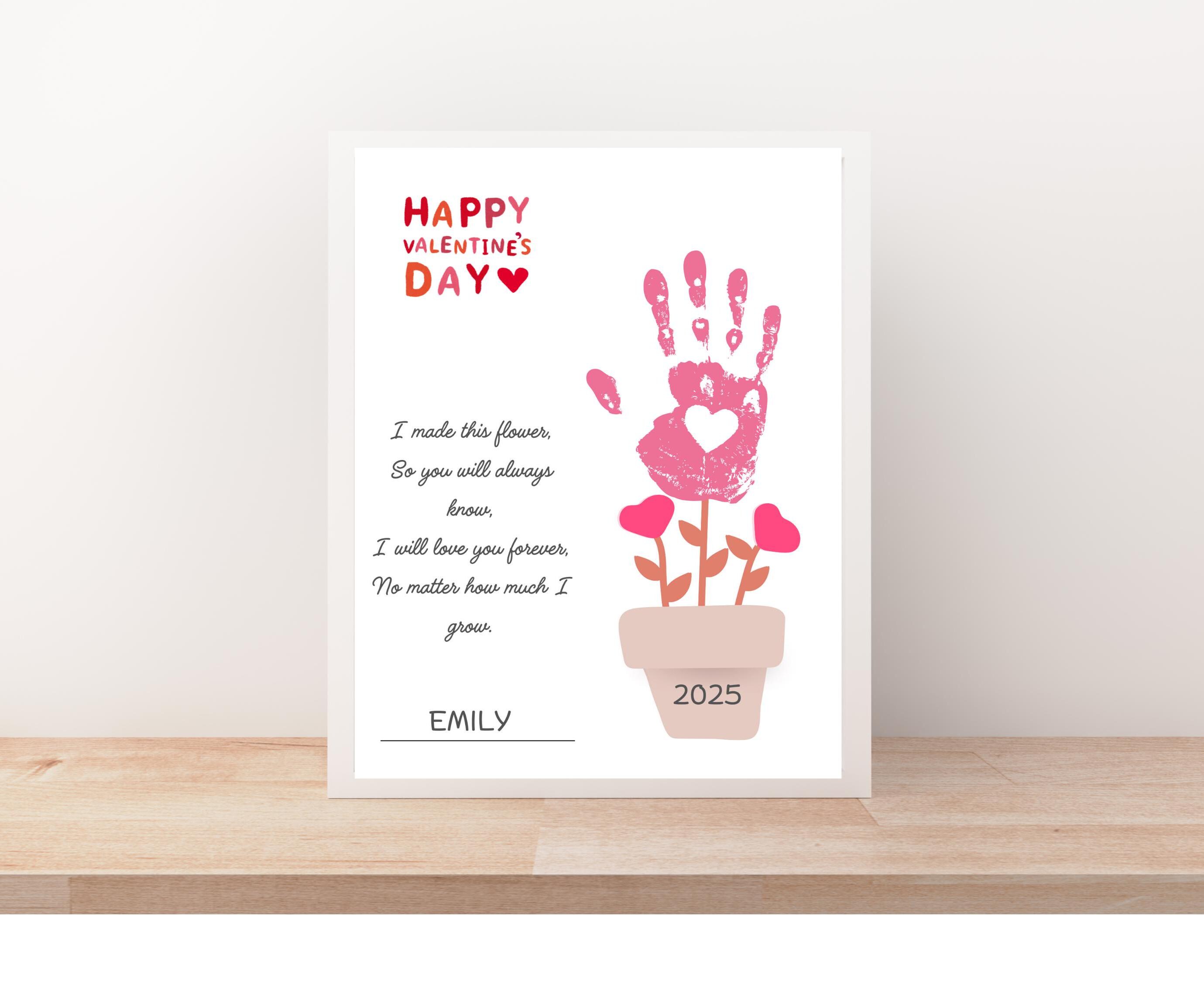 Valentine Handprint Art for Kids Toddlers, Flower Poem Art, Valentine ...