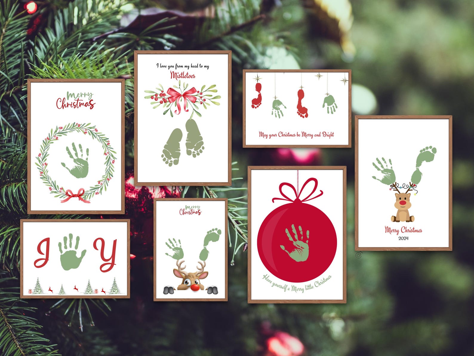 Christmas Handprint Art Bundle, Printable Handprint Christmas Bundle ...
