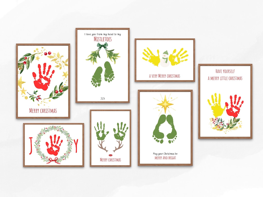 Christmas Handprint Art Bundle, Printable Handprint Christmas Bundle ...