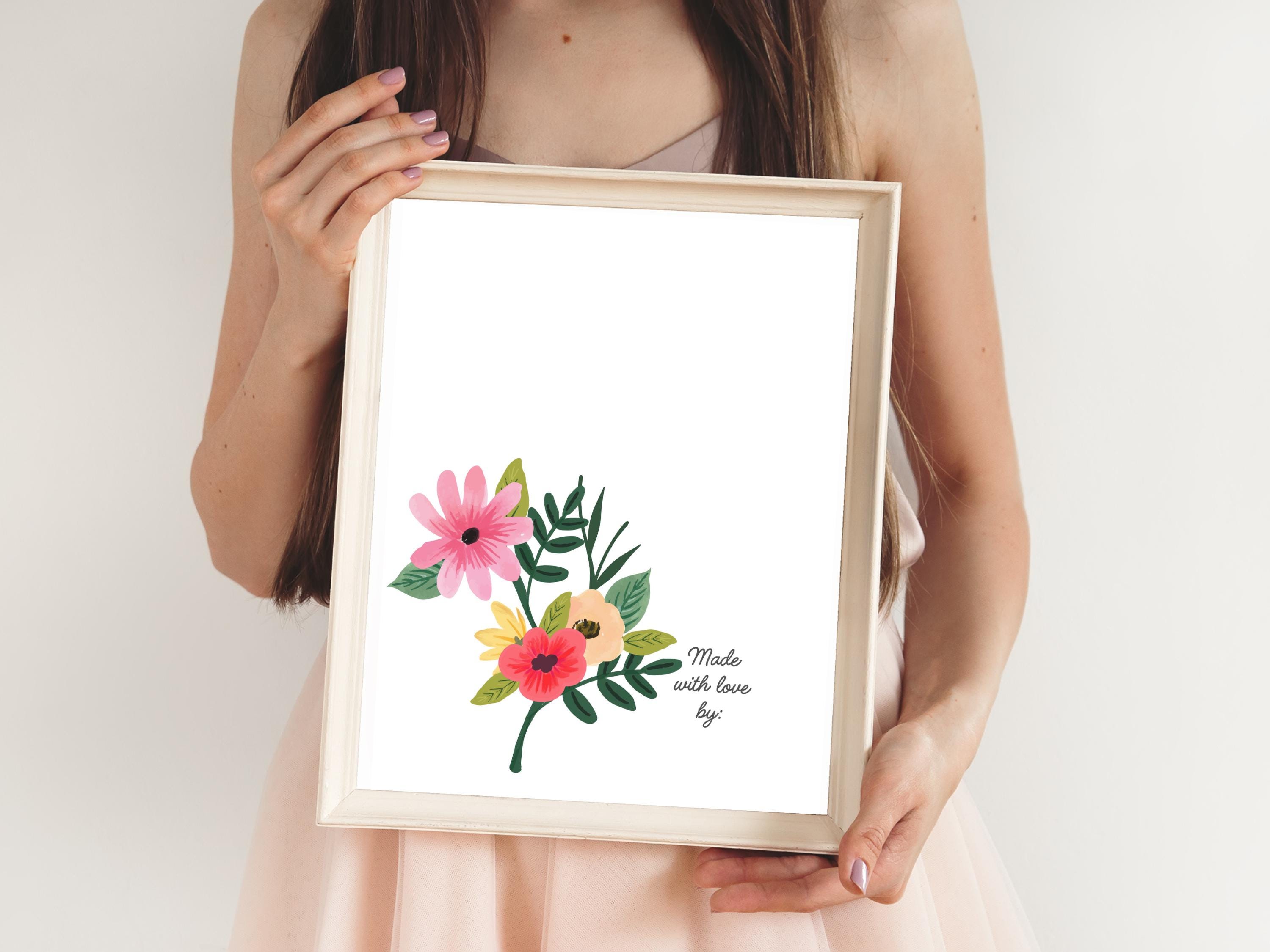 Mother's Day Handprint Art, Floral Bouquet, Flower, Printable Keepsake ...