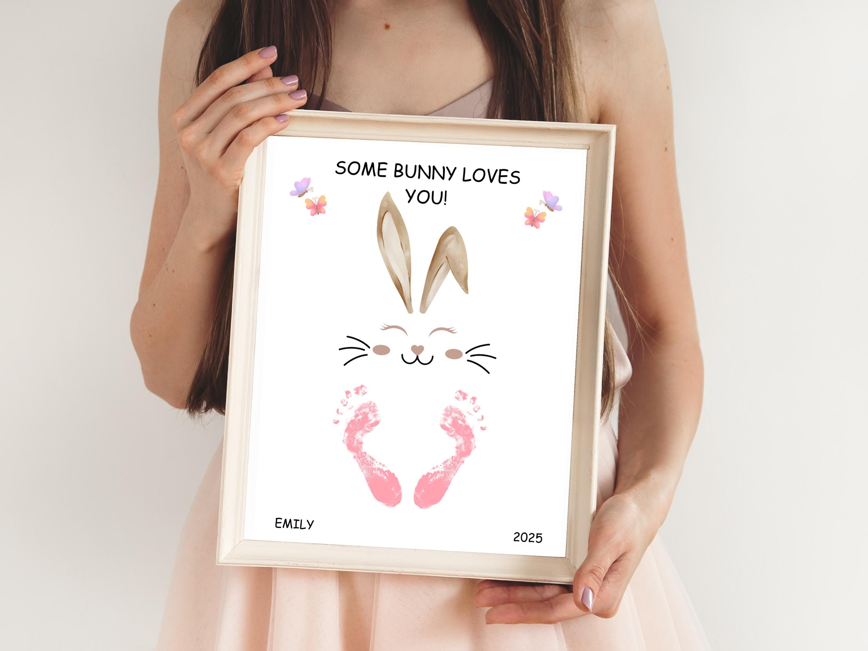 Easter Bunny Footprint Craft, Easter Printable, Some Bunny Loves You ...