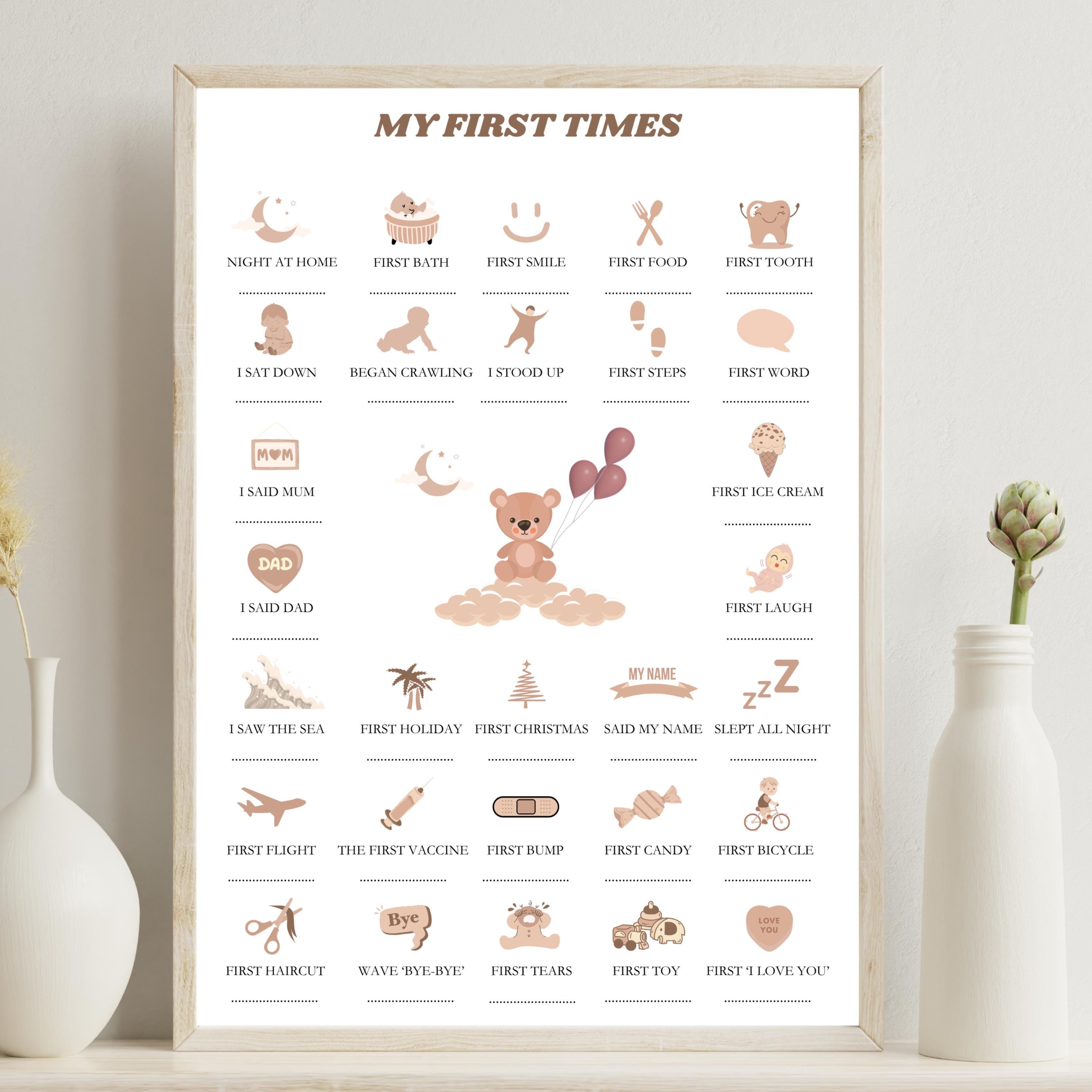 Personalized My First Times Poster, Gift for A Newborn, Editable Baby ...