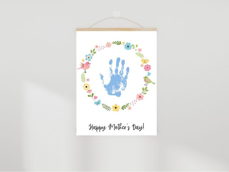 Mother's Day Handprint Art Bundle, DIY Memory Keepsake Gift for Mom ...