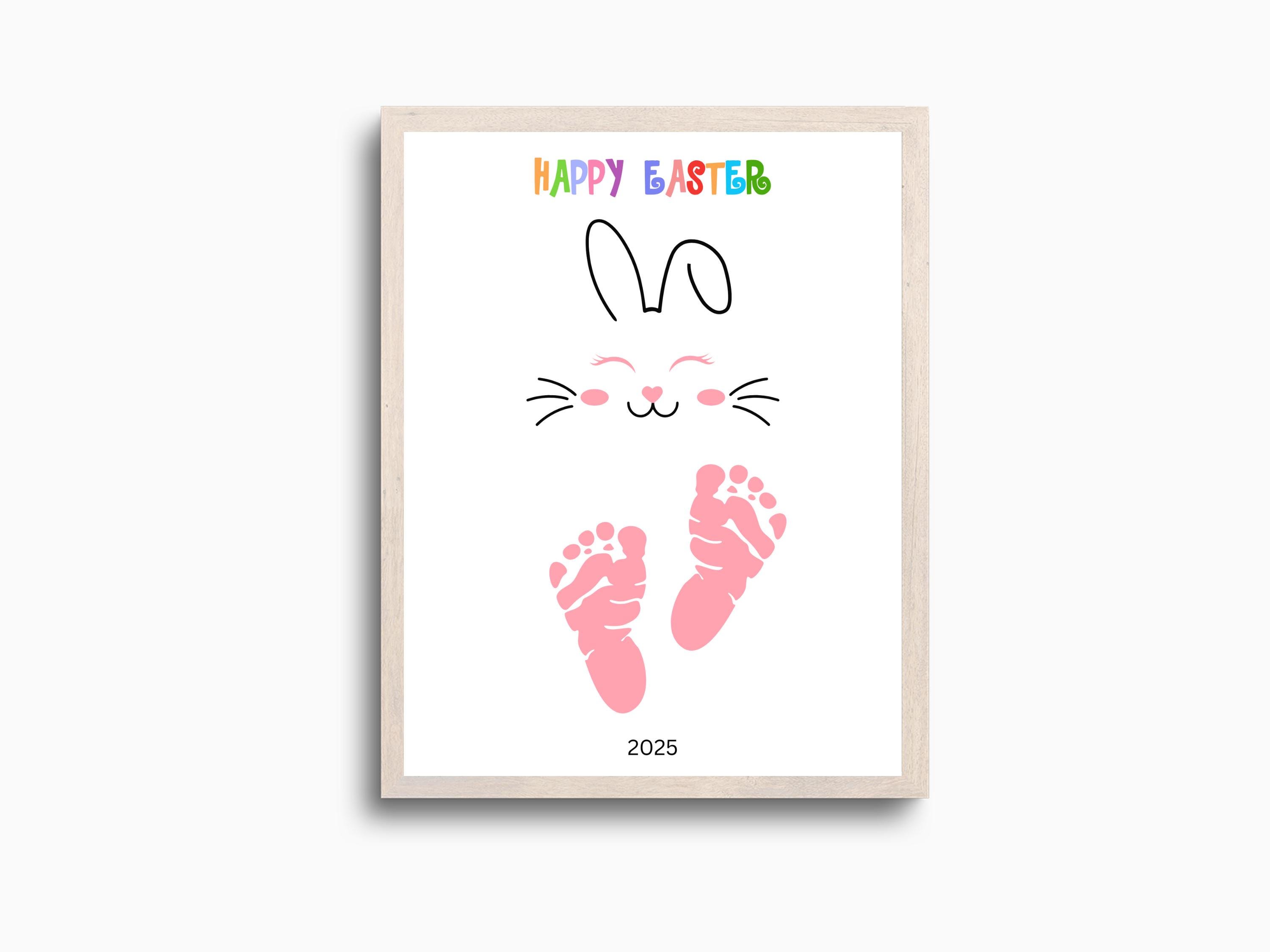 Easter Bunny Footprint Craft, Easter Printable, Kids Footprint Keepsake ...