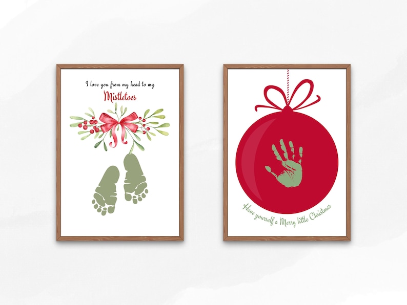 Christmas Handprint Craft Bundle 2025, Printable Christmas Footprint ...