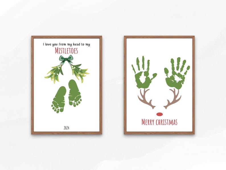 Christmas Handprint Art Bundle, Printable Handprint Christmas Bundle ...
