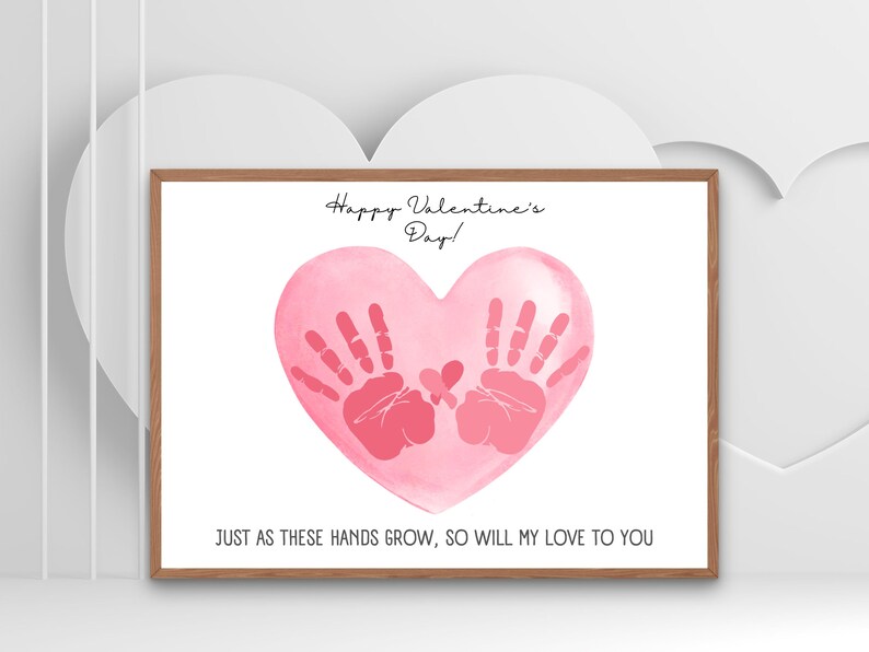 Valentine Handprint Craft for Kids Toddlers, Handprint Heart Art ...
