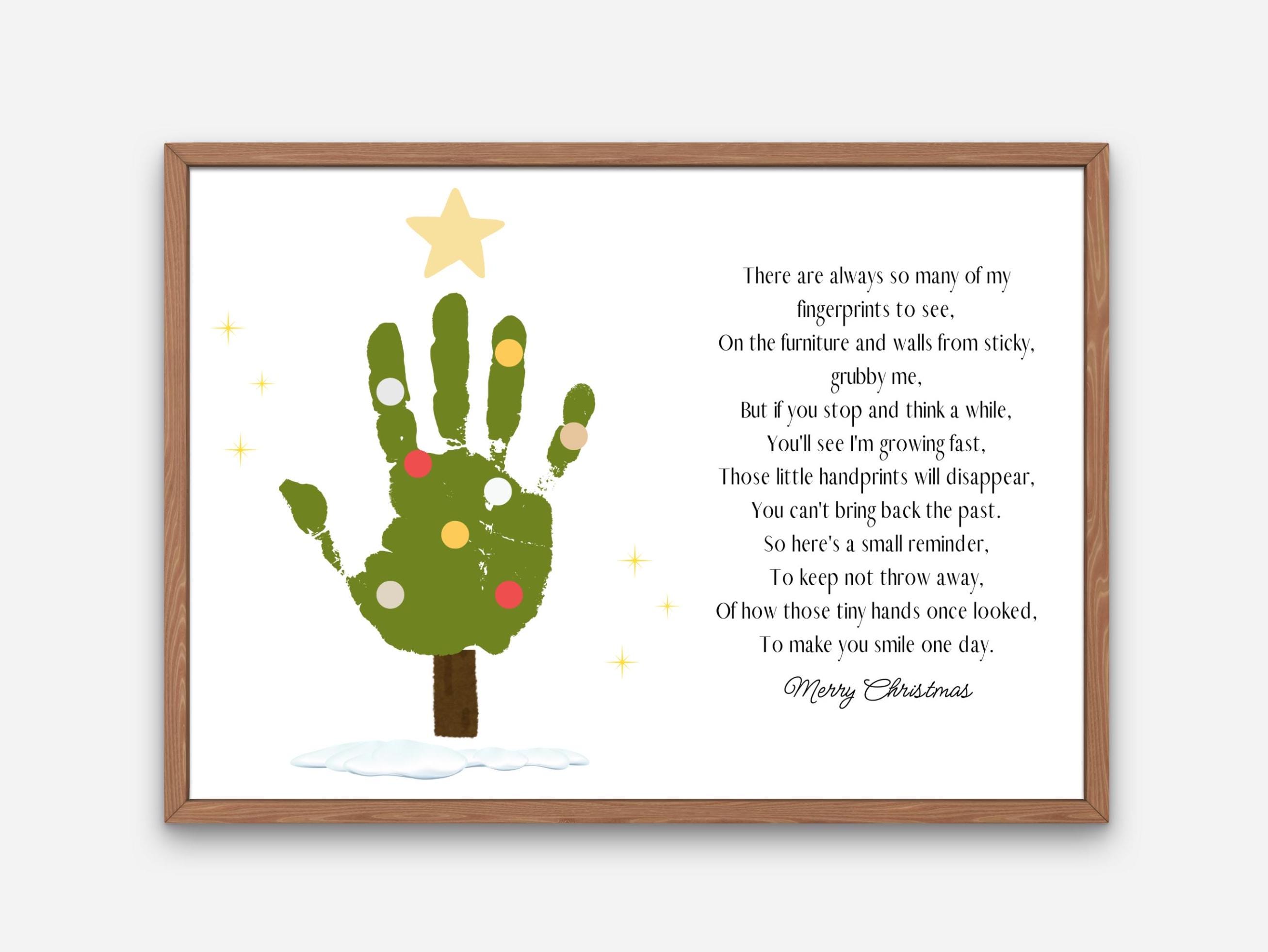 Christmas Tree Handprint Craft, Poem, Christmas Tree Handprint Craft ...
