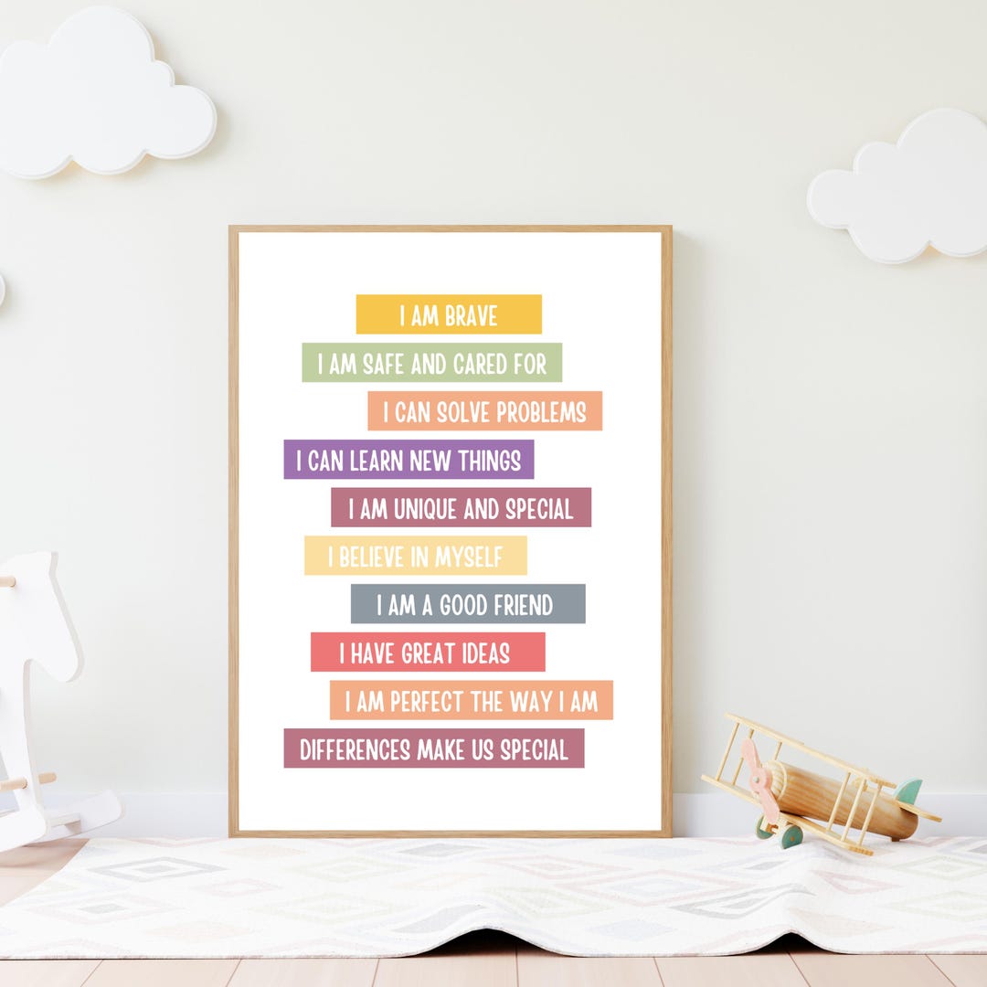 Affirmations for Kids, I Am Affirmations, Rainbow Affirmations ...