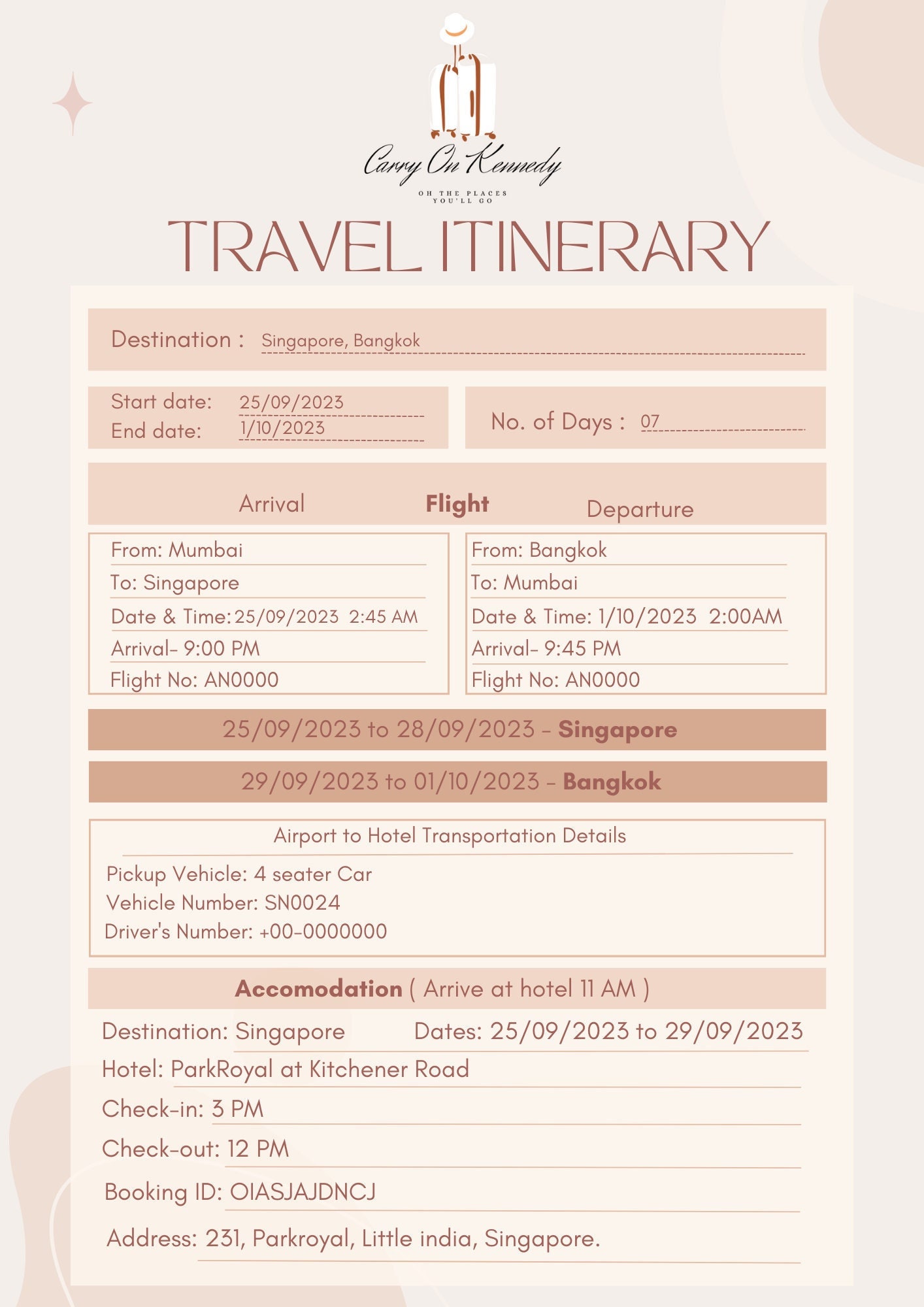 Simple Travel Planner Template - Etsy