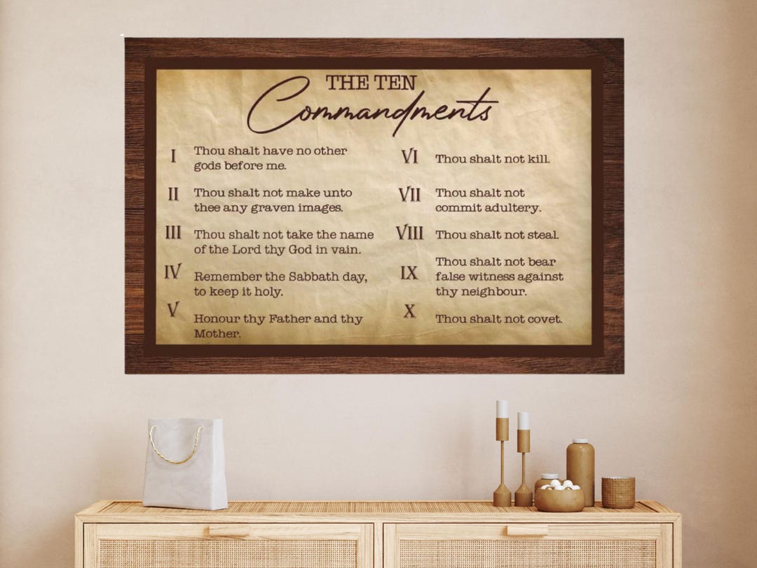 Ten Commandments Scripture Wall Art – Christian Canvas, Bible Verse ...