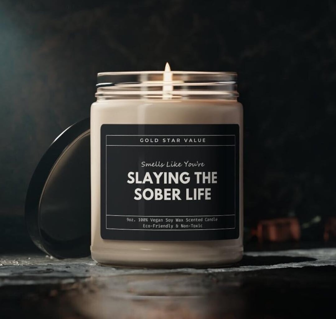 Sobriety Gift: 'slaying Sober Life' Soy Candle - 9 Oz, 50-60 Hour Burn ...