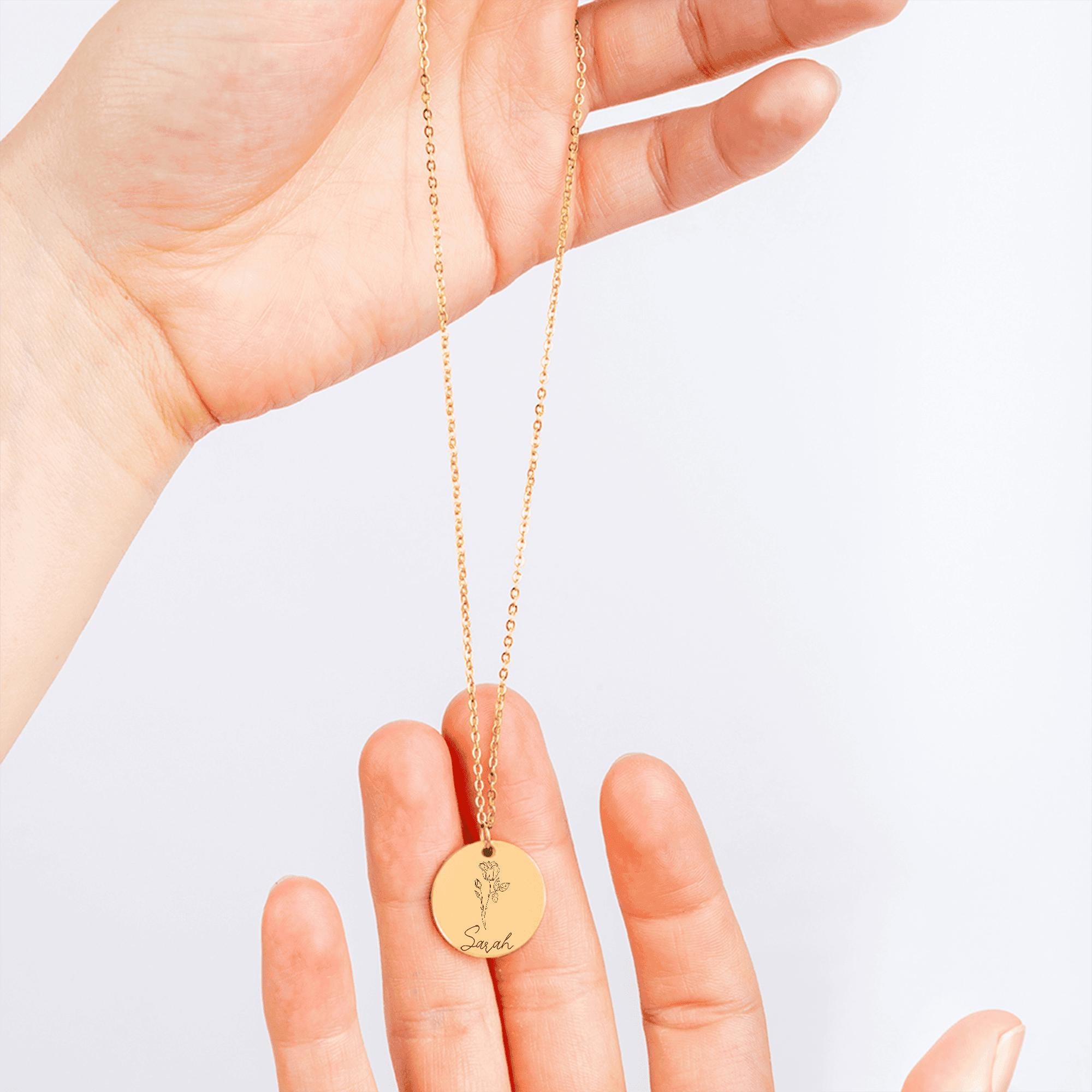 Sobriety Gift for Women, Personalized Birth Flower Necklace, Sobriety ...