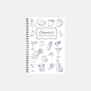 Cocktail Recipe Book, Personalized Cocktail Book, Gift for Bartender ...