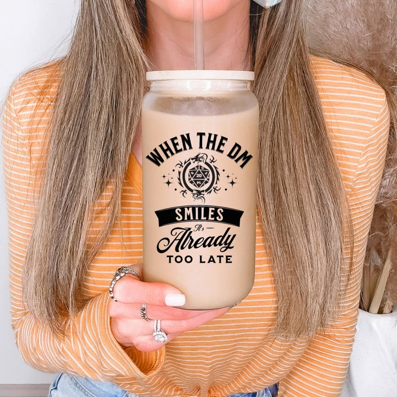 Dnd Glass Tumbler DM Mug Ice Coffee Glass Cup Christmas - Etsy