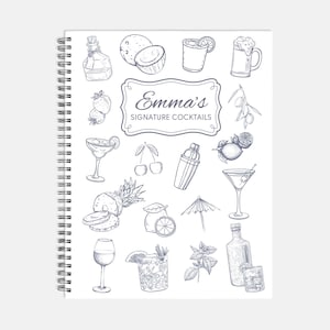 Cocktail Recipe Book, Personalized Cocktail Book, Gift for Bartender ...
