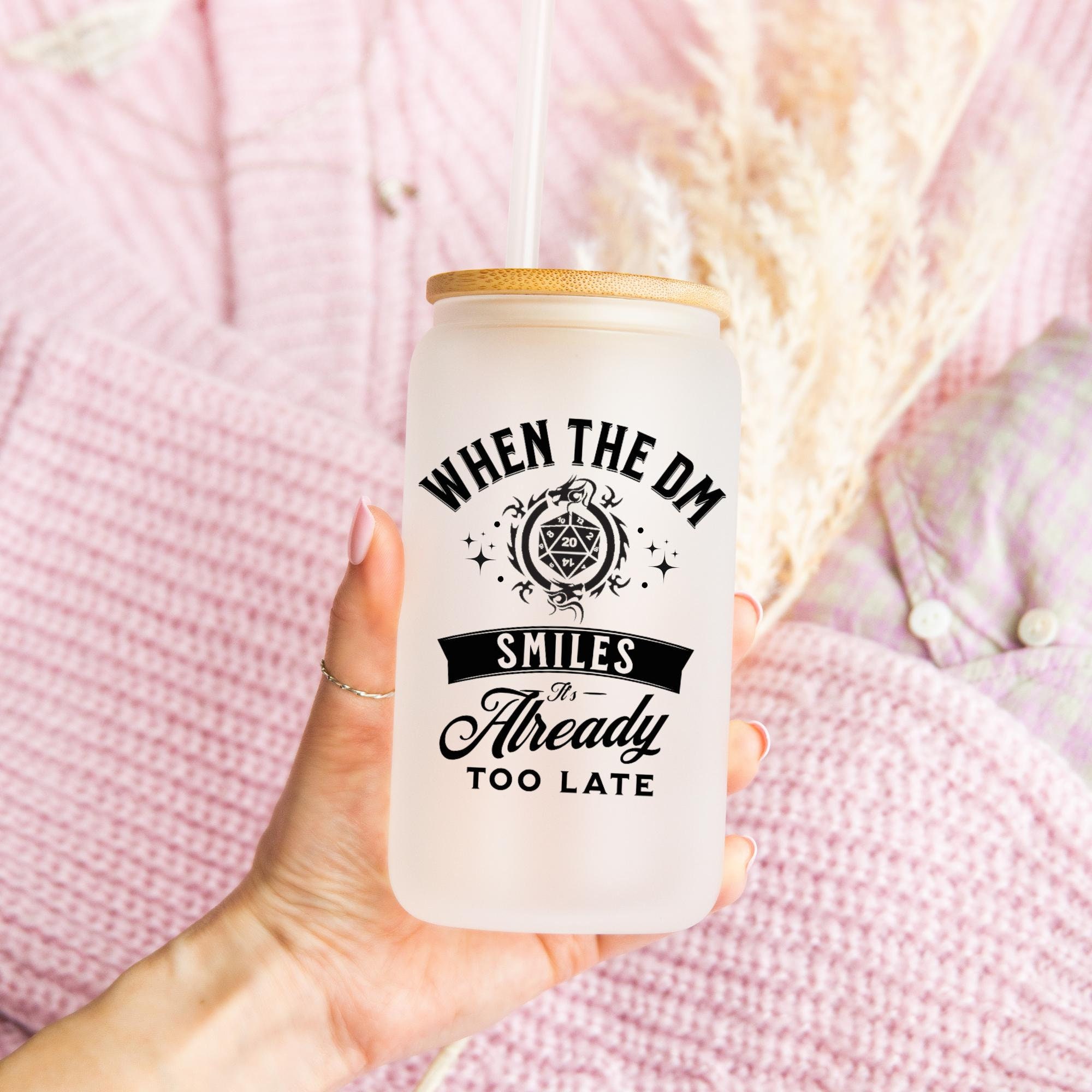 Dnd Glass Tumbler DM Mug Ice Coffee Glass Cup Christmas - Etsy