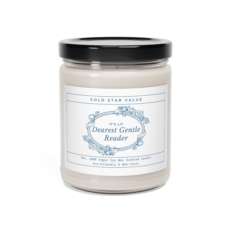 Dearest Gentle Reader Candle, Bookish Gift, Book Club Gift, Romance ...
