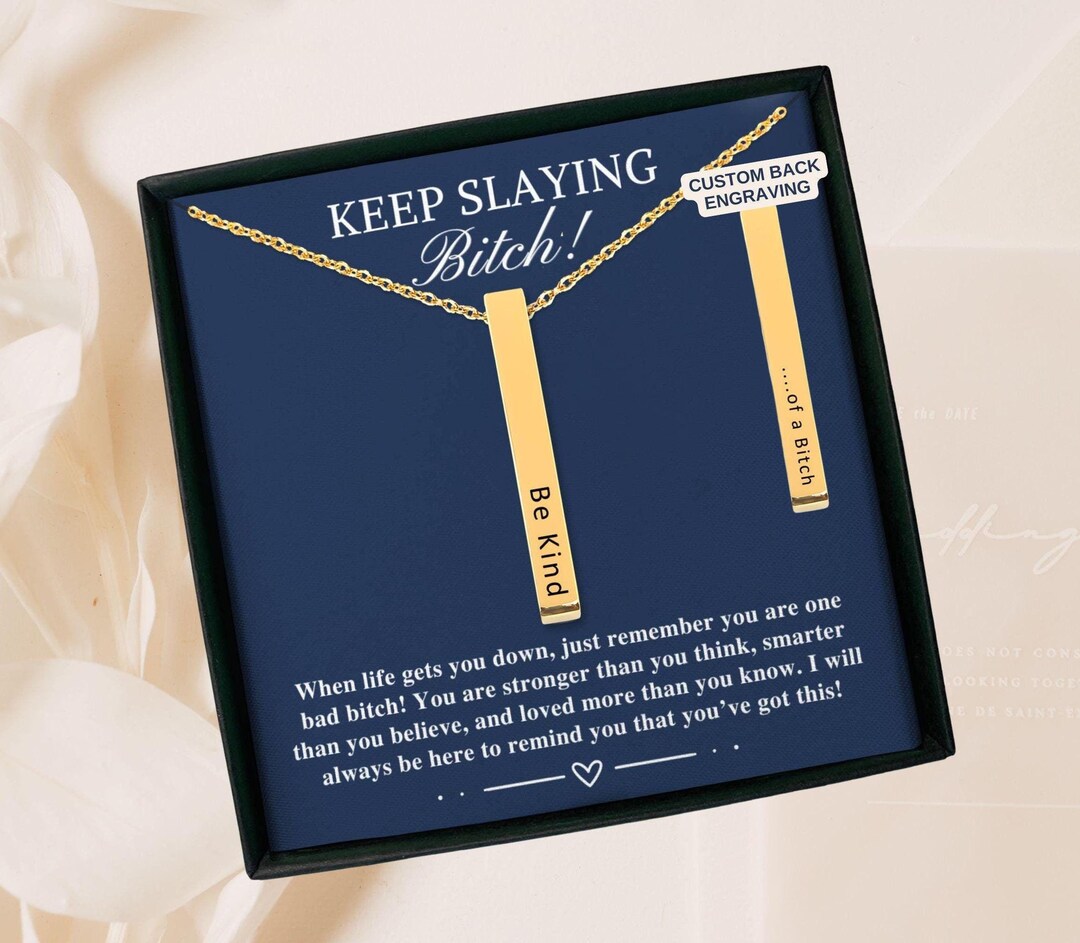 Engraved Stainless Steel Necklace: 'be Kind' Hidden Message Gift - Etsy