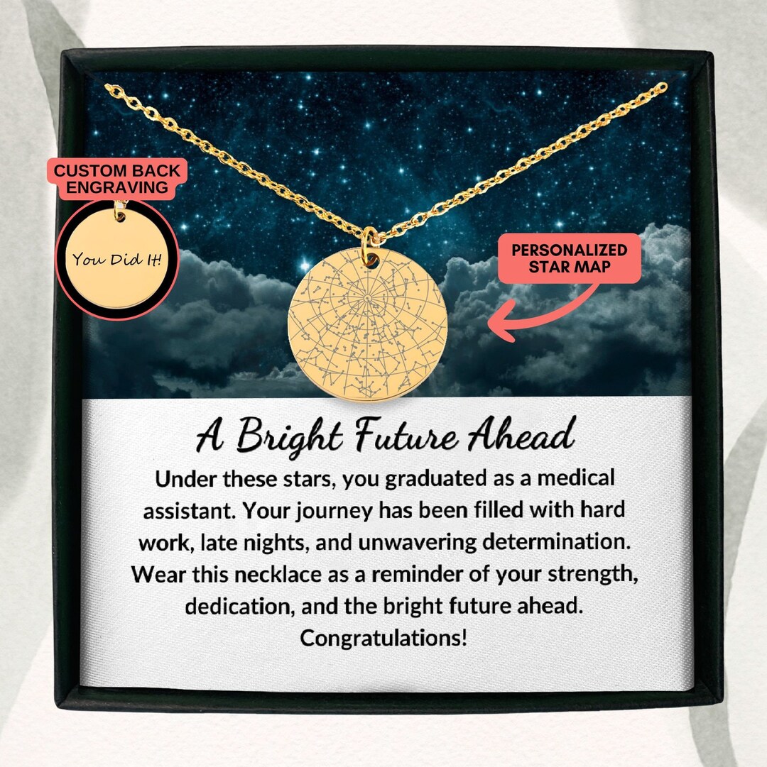 Medical Assistant Graduation Gift, Custom Star Map Necklace, Medical ...