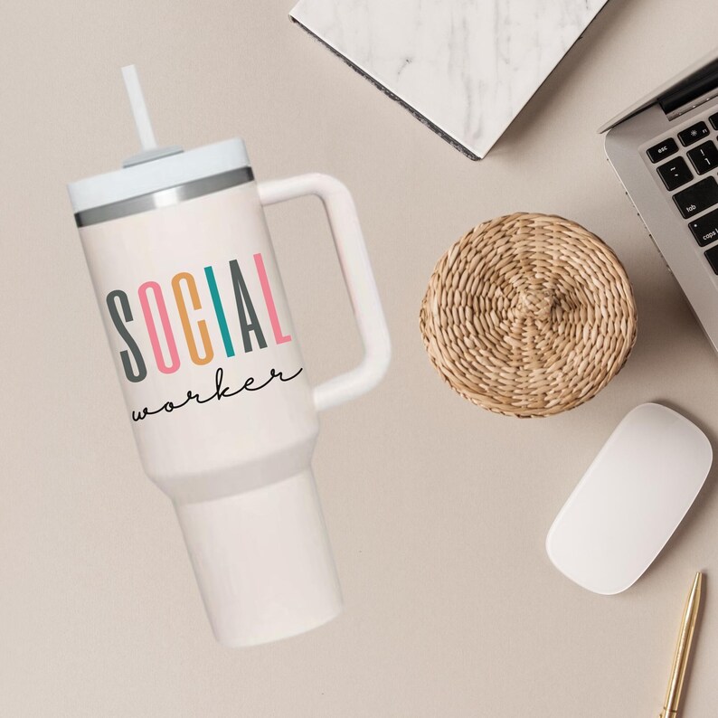 Social Worker 40oz Tumbler With Handle, Social Worker Gift, Counselor ...