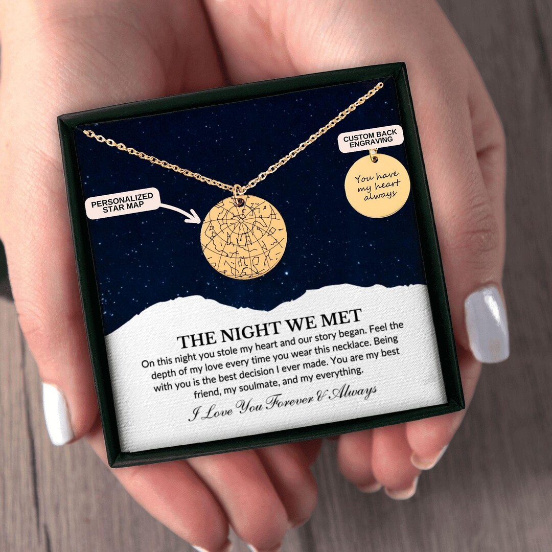 Custom Star Map Necklace: Personalized Anniversary Jewelry Gift - Etsy