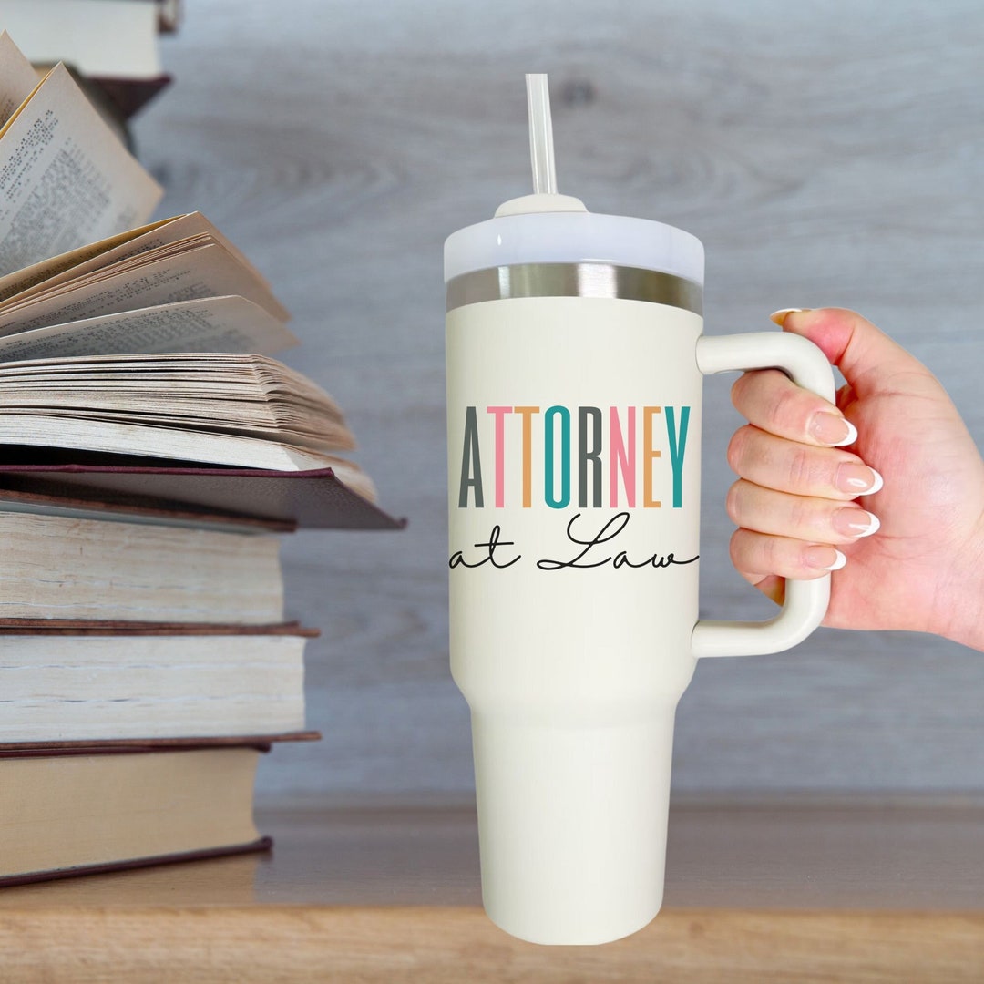 Attorney at Law 40oz Tumbler With Handle, New Job Gift, Lawyer Grad ...