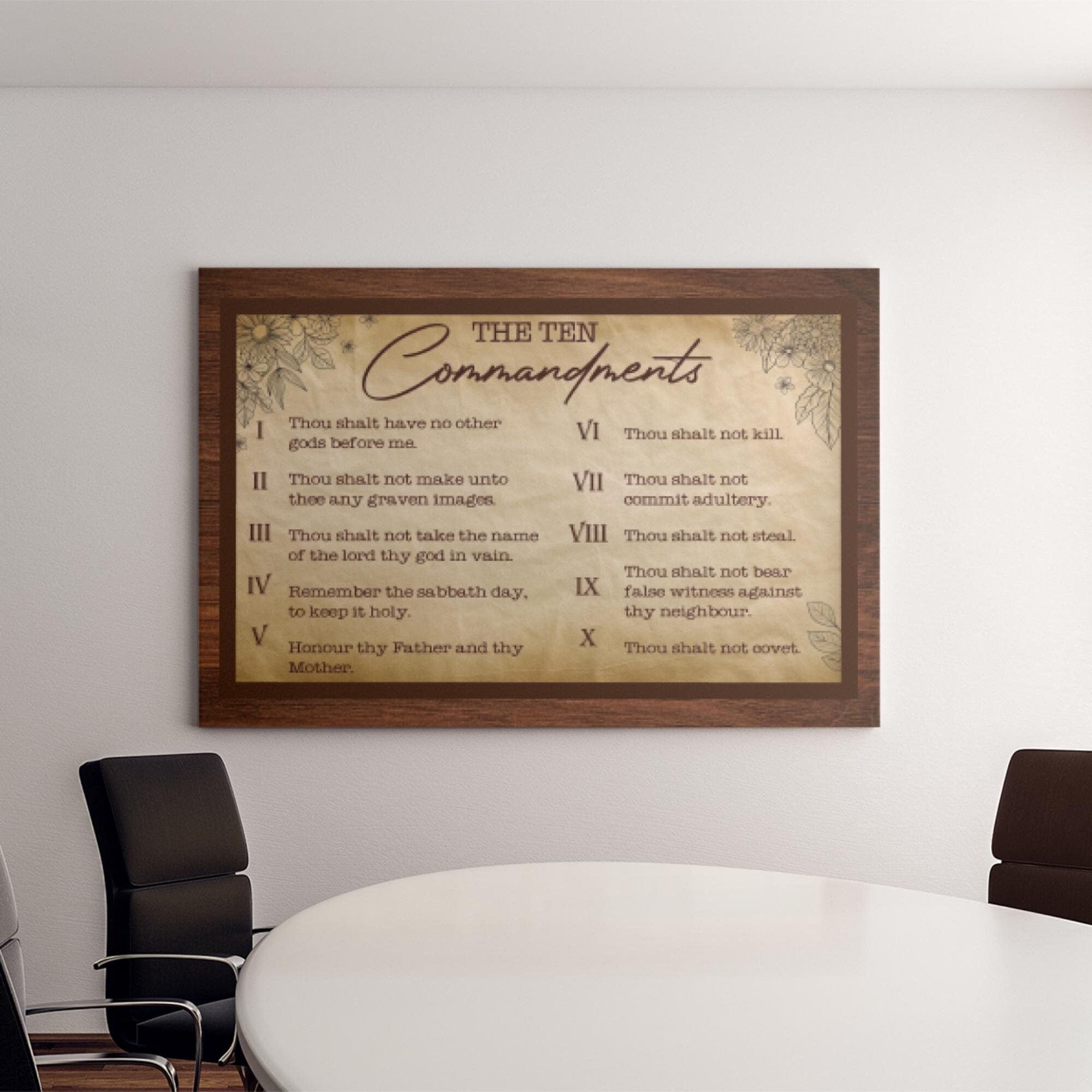 The Ten Commandments Wall Art, God Wall Art Home Décor, Gift for ...